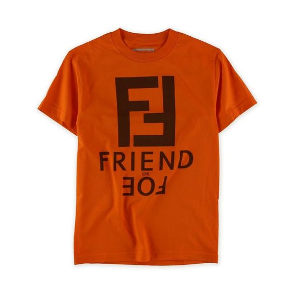 SUVAS | Shirts | Suvas Mens Friend Or Foe Logo Graphic Tshirt Orange ...
